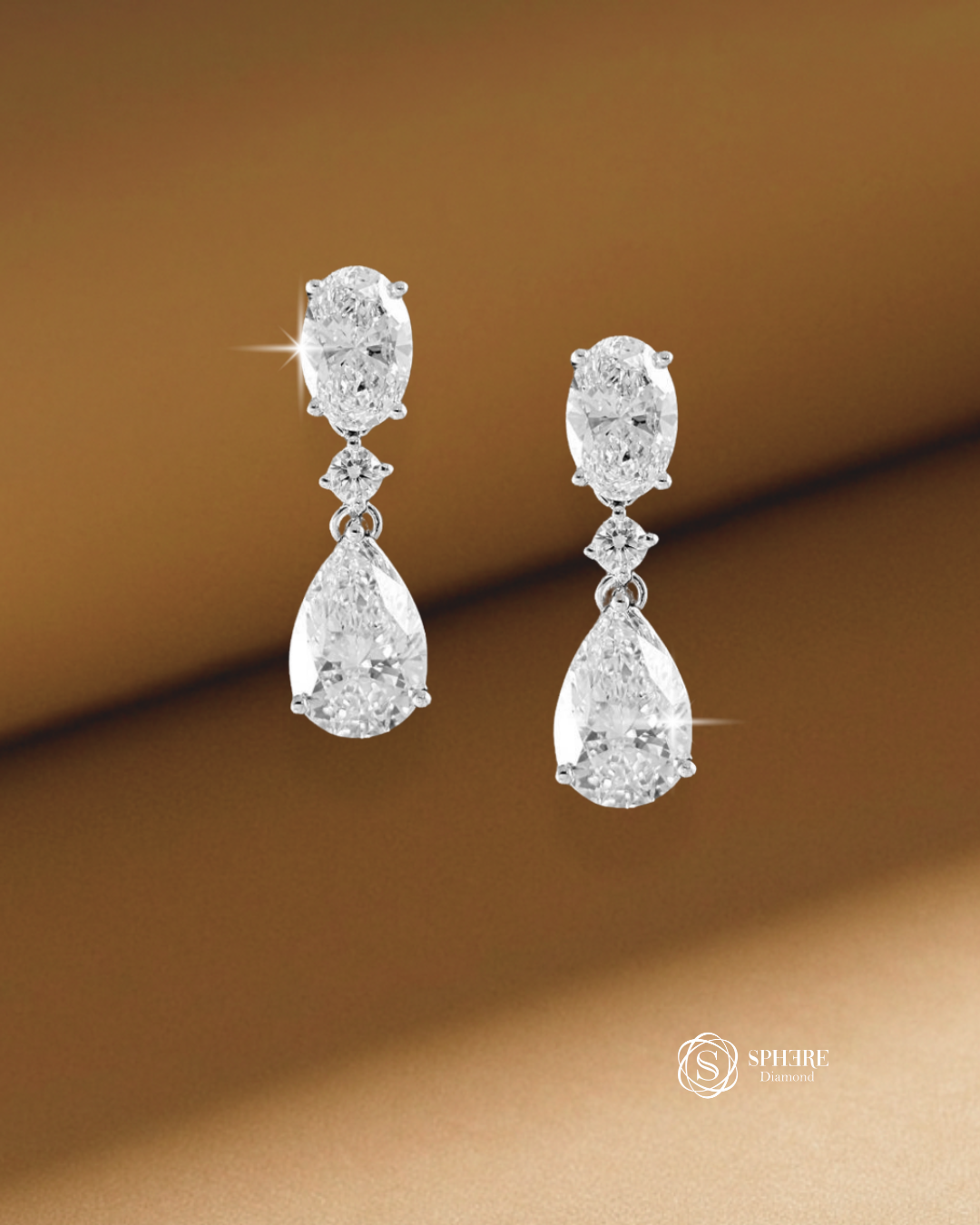 2in1 Oval Mix Fancy Drop Earring – Sphere Diamond