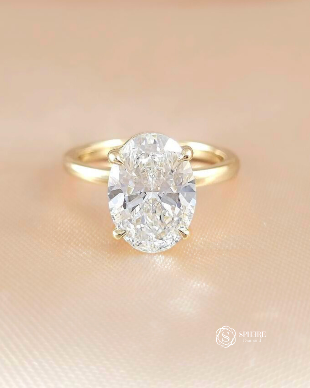 Oval Cut Diamond In Yellow Gold Setting – Sphere Diamond
